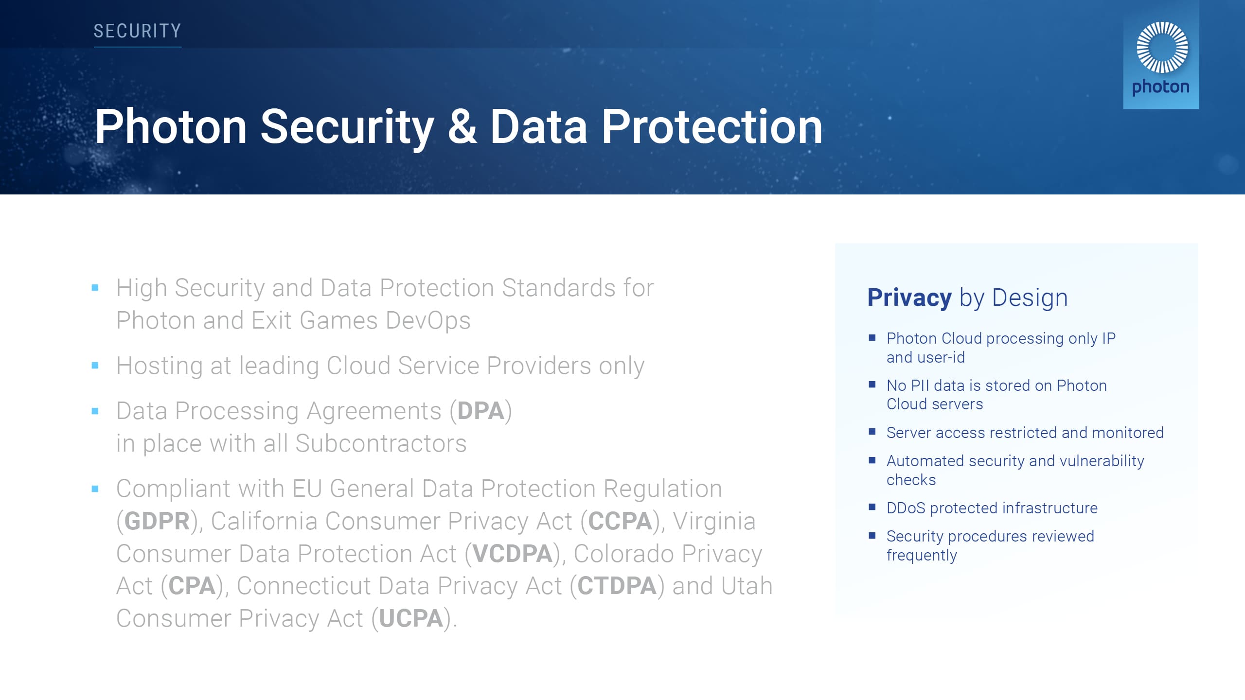 Photon Productsheets